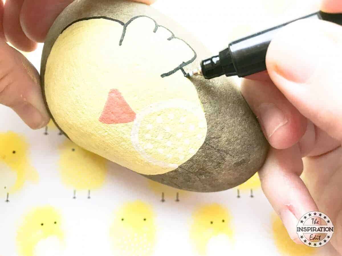 Easter Chick Rock Painting Tutorial · The Inspiration Edit