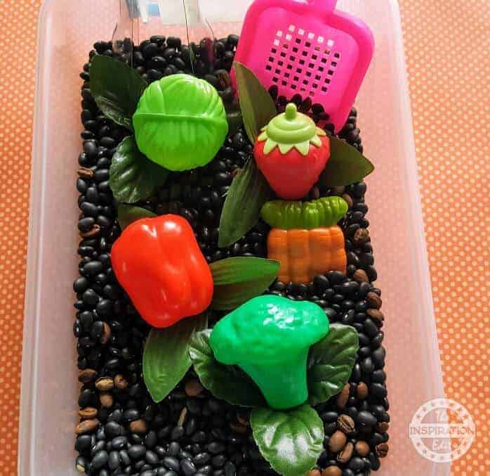 Preschool Vegetable Garden Sensory Bin · The Inspiration Edit