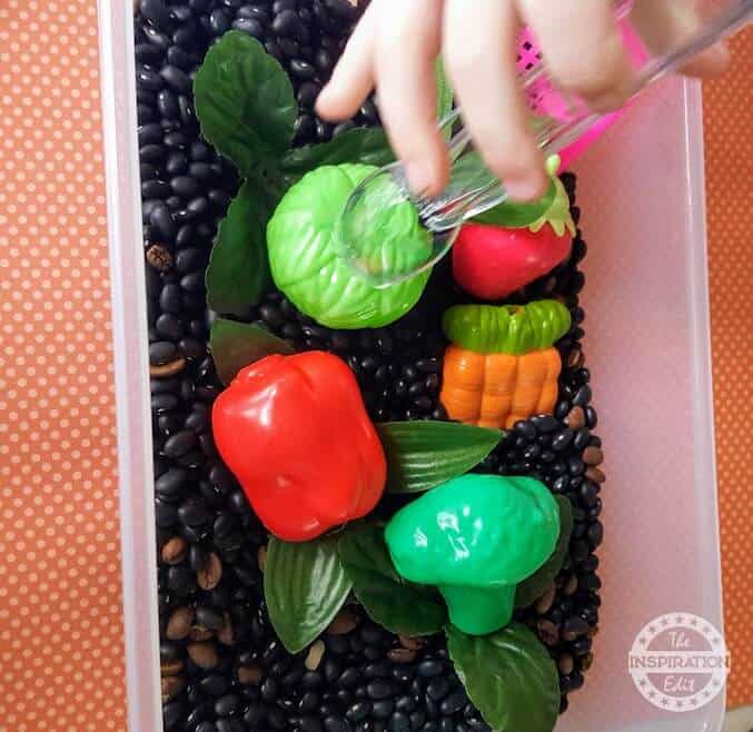 Preschool Vegetable Garden Sensory Bin · The Inspiration Edit