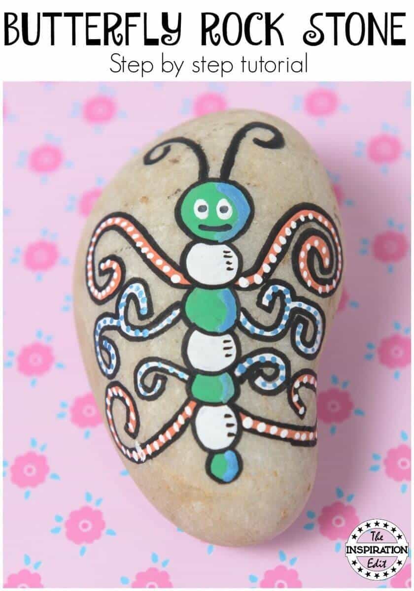 Easy Butterfly Rock Stone Craft · The Inspiration Edit