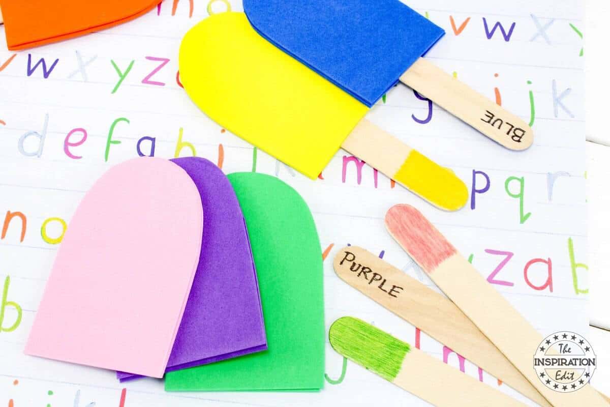 Color Matching Popsicle Stick Crafts For Kids · The Inspiration Edit