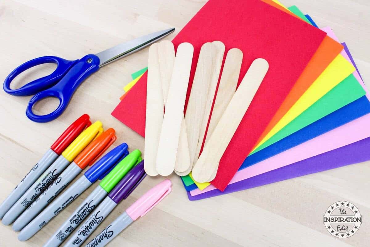 Color Matching Popsicle Stick Crafts For Kids · The Inspiration Edit
