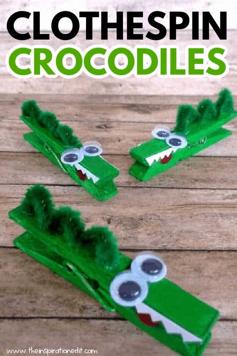 How to Make a Clothespin Craft Crocodile Craft | The Inspiration Edit