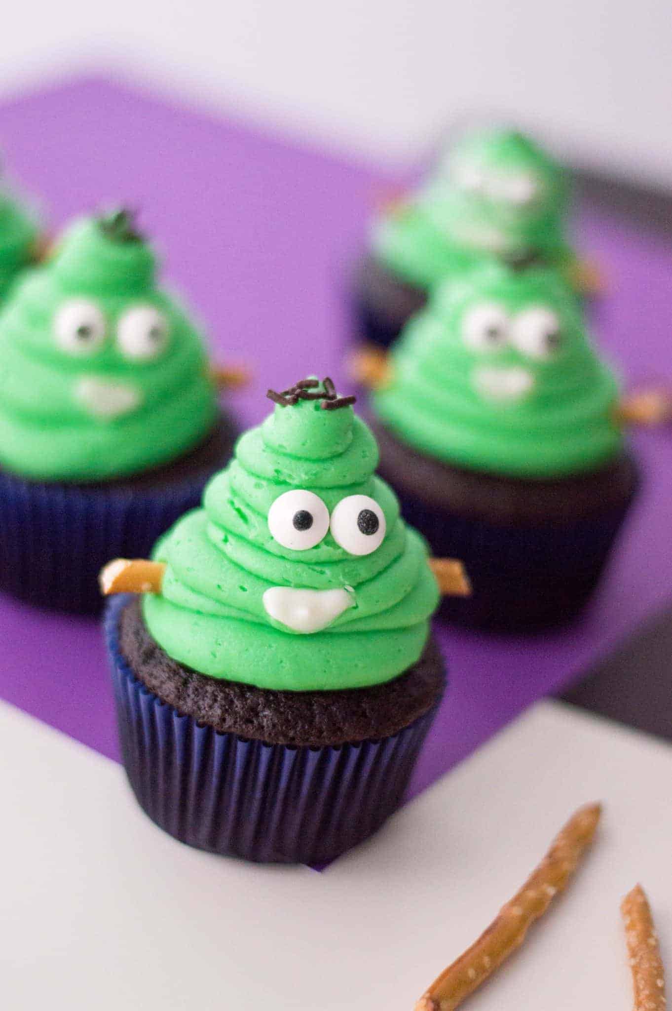 Frankenstein Cupcakes Halloween Treat | The Inspiration Edit