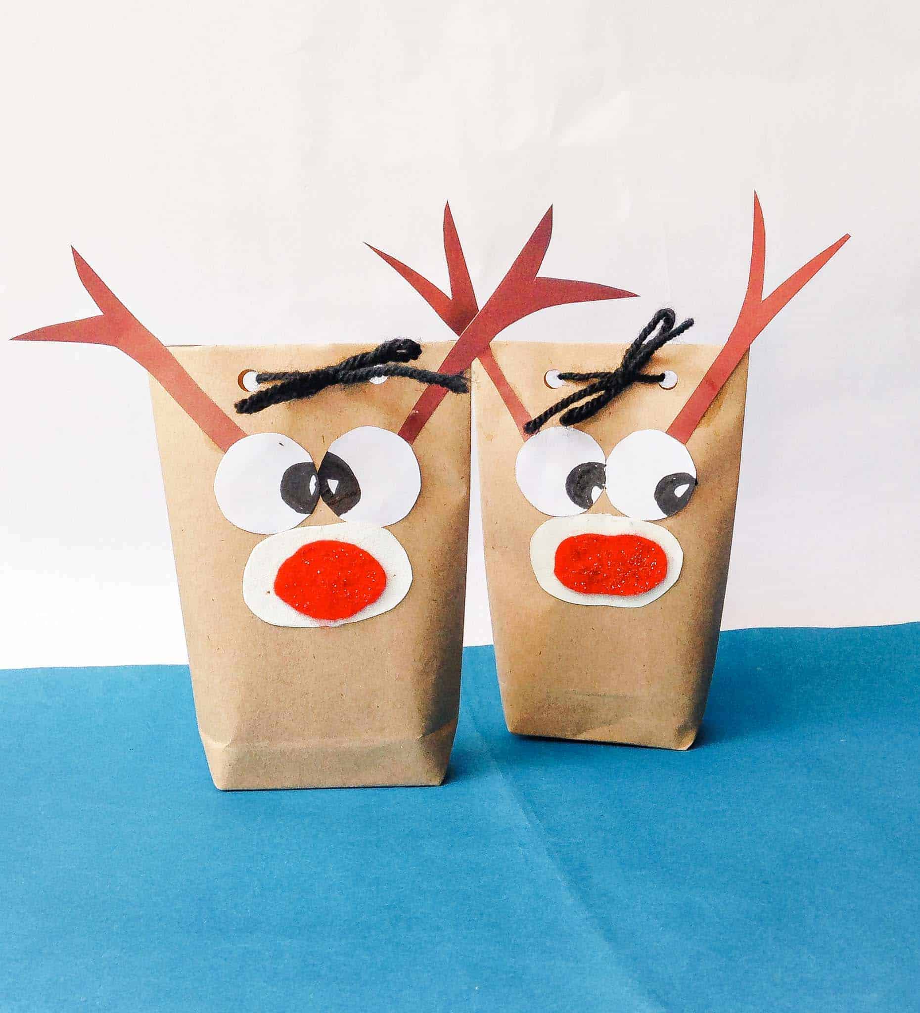 Paper Reindeer Craft Christmas Bag For Kids The Inspiration Edit