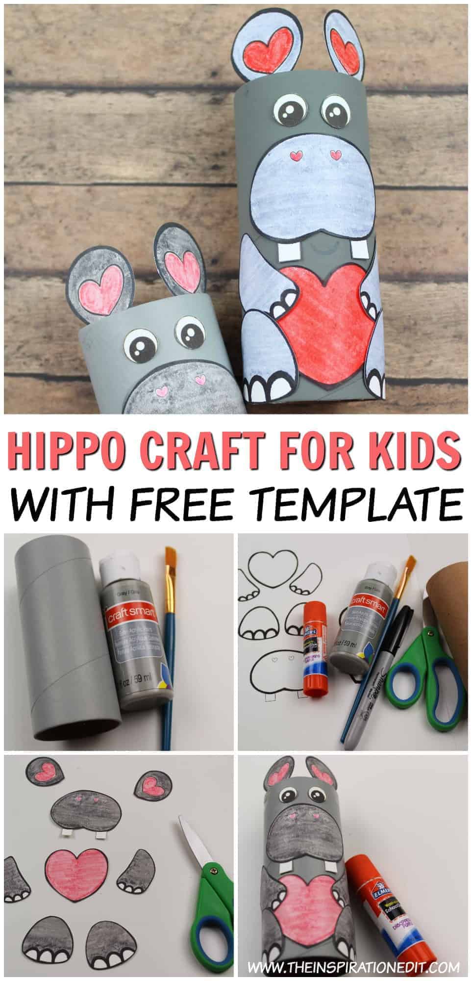 Preschool Hippo Craft With Template · The Inspiration Edit