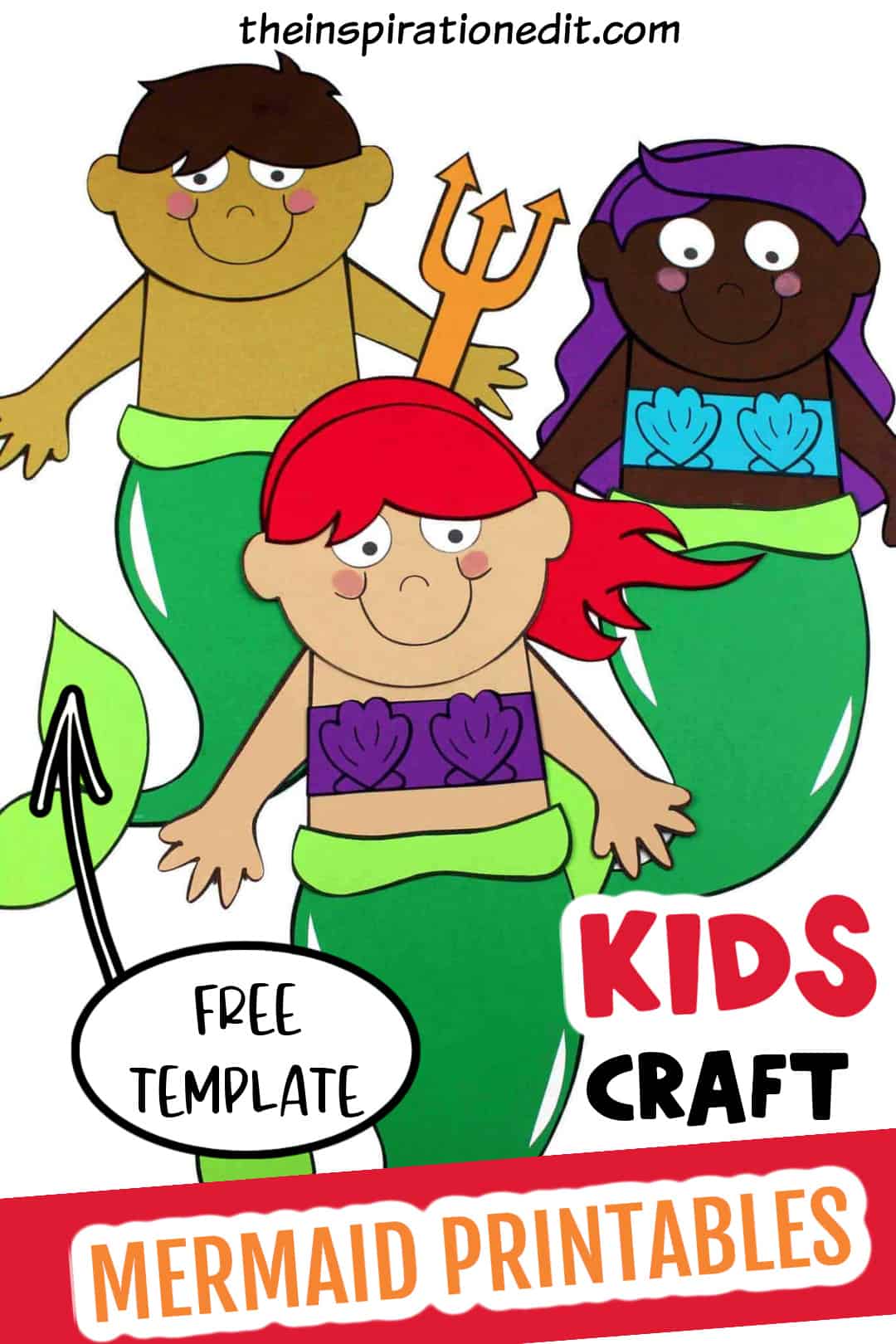 Mermaid Printable Water Painting Craft | The Inspiration Edit