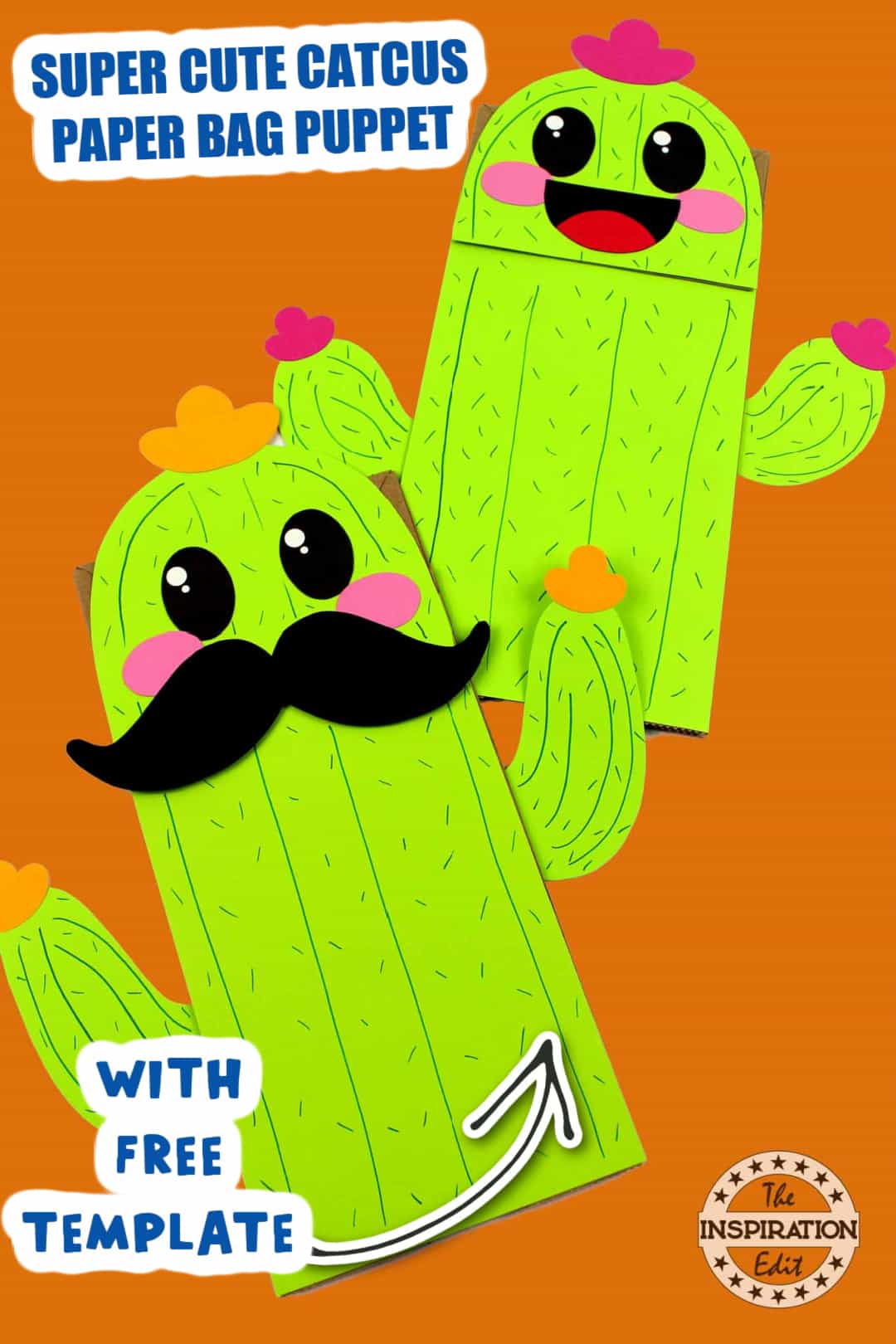 Super Cute Cactus Paper Bag Puppet | The Inspiration Edit