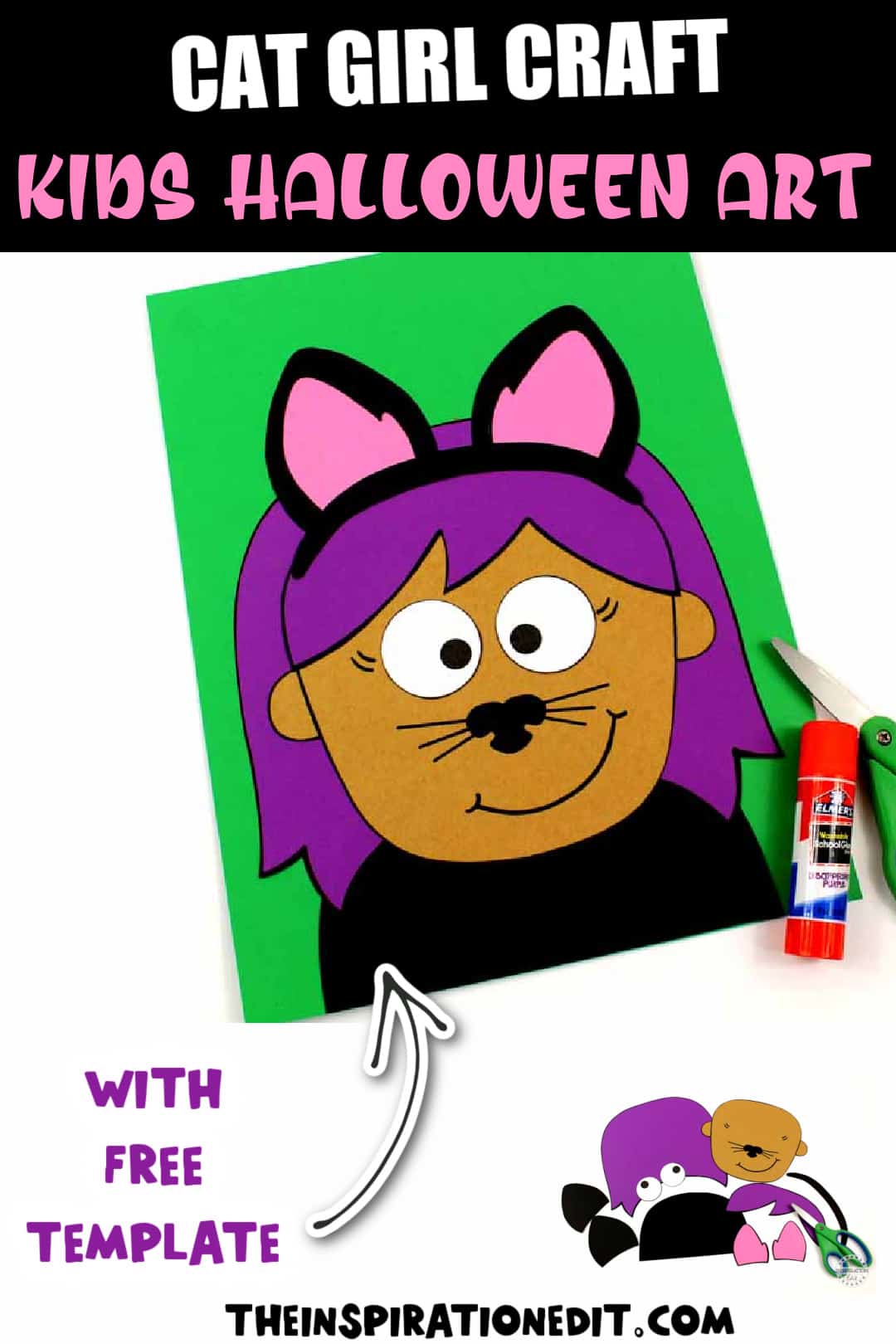 Easy Halloween Cat Woman Paper Craft for Kids - The Inspiration Edit