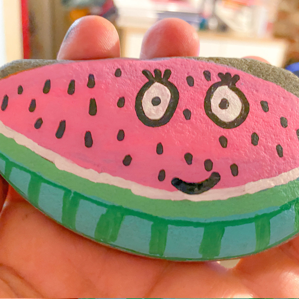 Fun Watermelon Painted Rock Tutorial | The Inspiration Edit